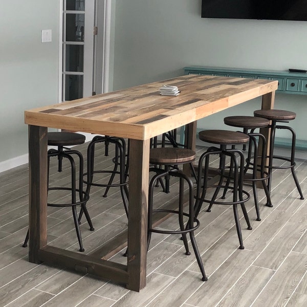 Bar Table in Natural Finish | Rustic Design | 300+ Dimensions | Dining ...