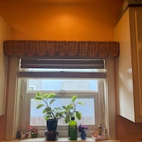 Natural Scallop Rattan Window Pelmet, Window Pelmet, Rattan Valance ...