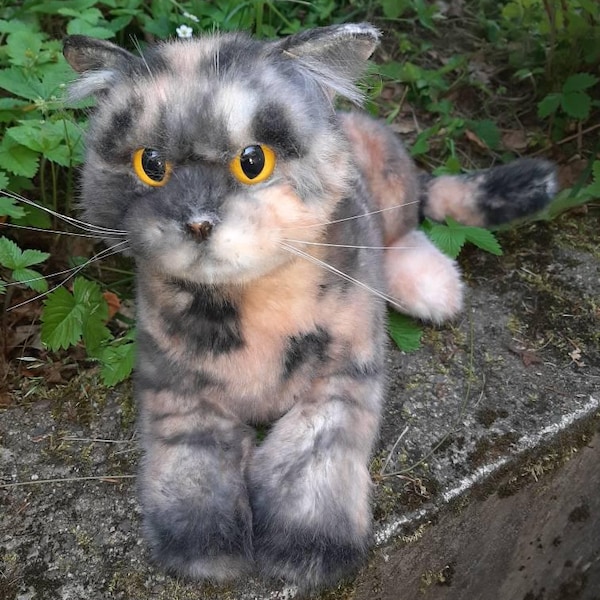Handmade Tortoiseshell Cat Plush: Realistic Companion Gift (made to ...