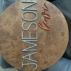 Customized Baby Name Sign 12-36 Inch Baby Shower Round - Etsy