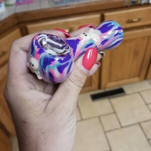 Custom Space Stitch Glass Smoking Pipe Girly Pipes Unique - Etsy