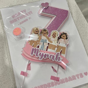 Girl Roblox Cake Topper Pink Roblox Birthday Party Cake Topper Roblox ...