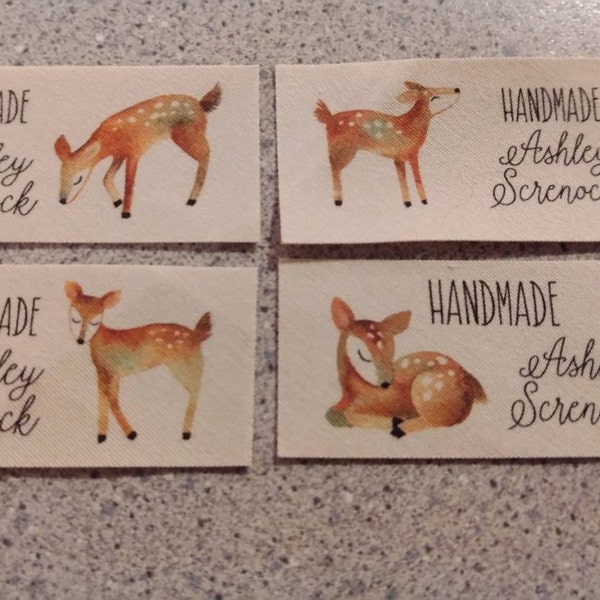 Watercolor Deer Sewing Tags for Handmade Items - Woodland Animal ...