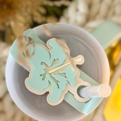 Hibiscus Flower Stanley Tag, Stanley Cup Accessory, Hibiscus Gifts ...