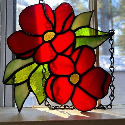 Stained Glass Pattern Flower Beginner Pattern Downloadable Pattern ...