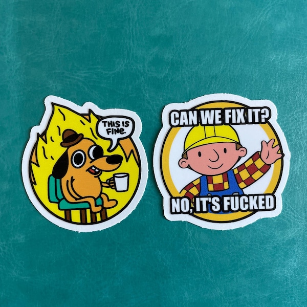 Everythings Fine Meme Sticker, Funny Sticker, Funny Meme Decal for ...