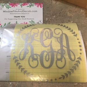 Custom Monogram Car Window Decal Vine Font Personalized - Etsy