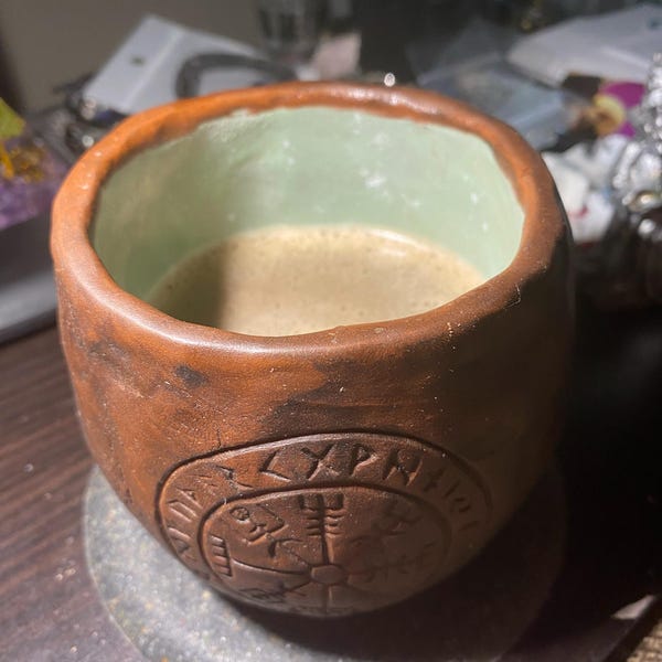 Triquetra Handmade Clay Cup With a Handle Cup Large Cup Latte Cup ...