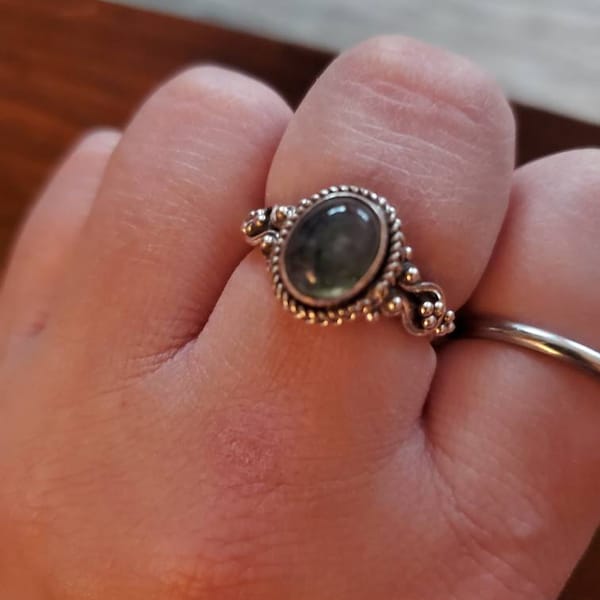 Silver Branches Ring Moss Agate Ring, 925 Sterling Silver Ring ...