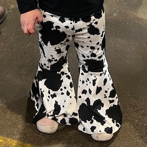 Girls Cow Pants, Cow Print Bell Bottoms, Cow Birthday Pants, Farm Theme ...