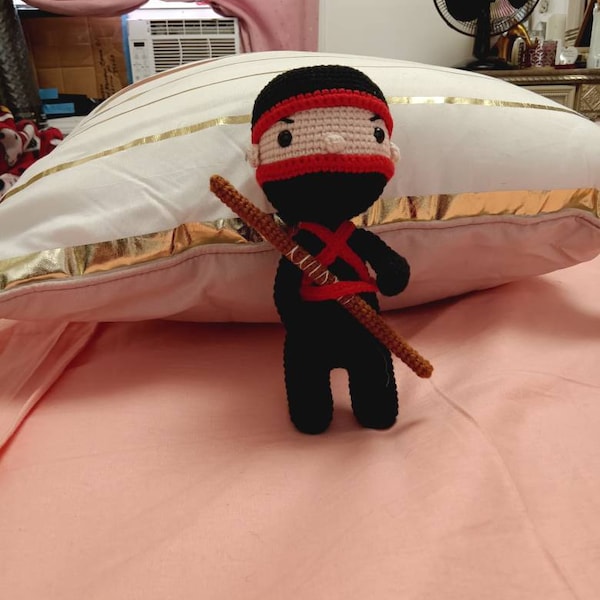 Crochet Ninja Amigurumi Doll Set, Weapons Included - Etsy