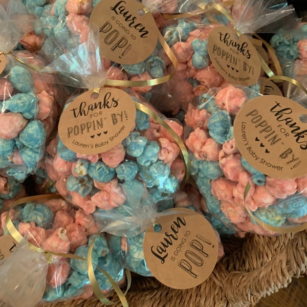 Popcorn Favor Kit, About to POP!, Thanks for POPPIN' By, Customized ...