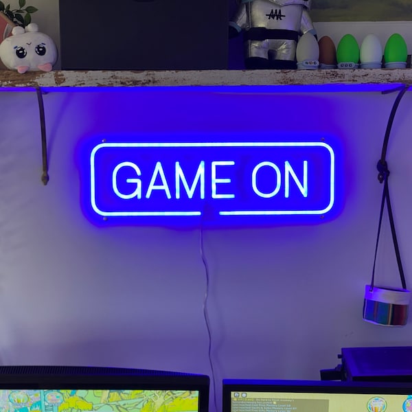 Game on LED Neon Sign – Handmade Custom Neon Light for Game Room Decor ...