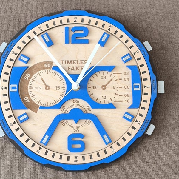 Laser Cut Chronograph as Wall Clock 2D and 3D (multilayer) - Etsy