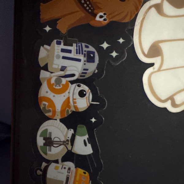 Chewie and Droid Friends Plushie Transparent Disney Laptop Stickers ...
