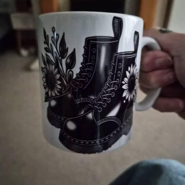 Doc Marten Style Traditional Tattoo Boots Mug - Etsy