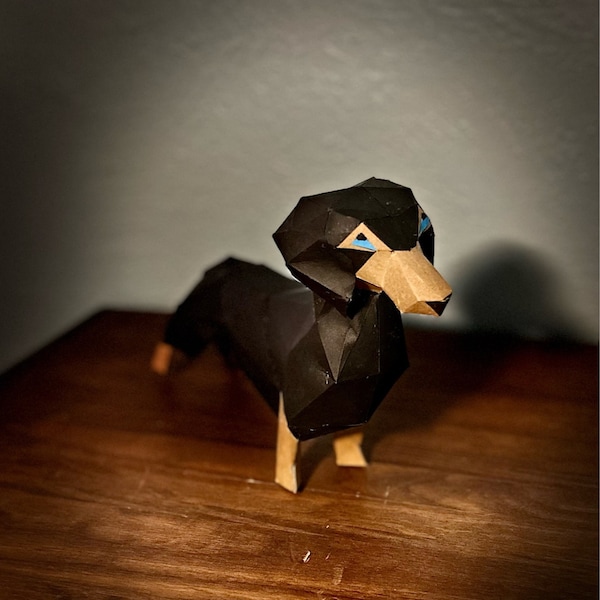 Papercraft Dachshund Dog, Dachshund Digital Patterns, 3D Dog Papercraft ...