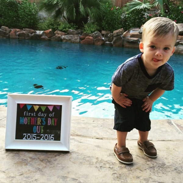 First Day of Mother's Day Out School Sign - Last Day of Mother's Day ...
