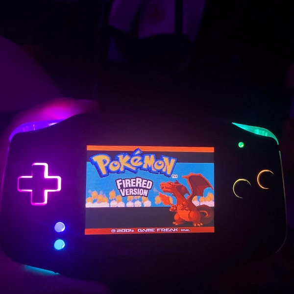 Custom Gameboy Advance - Team Rocket Edition, IPS Backlit Screen, RGB ...