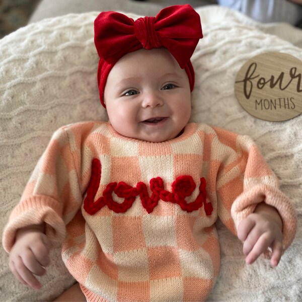 Custom Hand Embroidered Pocket of Flowers Knit Romper, Custom Romper ...