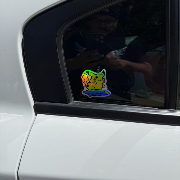 Holographic Pixel Gengar Sticker | Gen 2 Retro Pokemon Vinyl Decal ...