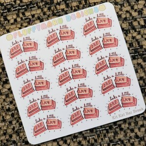 Kitkat Bar Break Planner Stickers Cute Stickers for Erin - Etsy