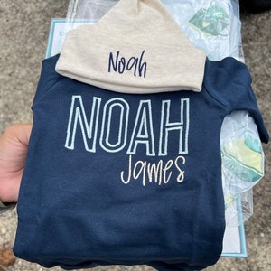 Personalized Navy Blue and Beige Newborn Outfit Coming Home - Etsy