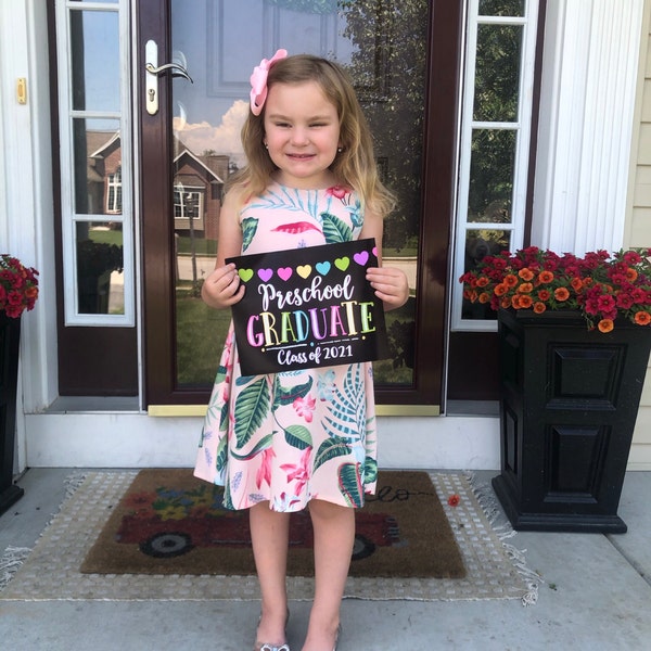 Preschool Graduation Sign Printable, Pre-school Graduate, Last Day of ...