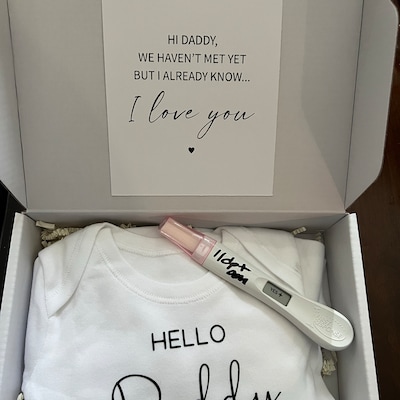 Pregnancy Reveal to Husband, Hello Daddy Pregnancy Announcement Box for ...
