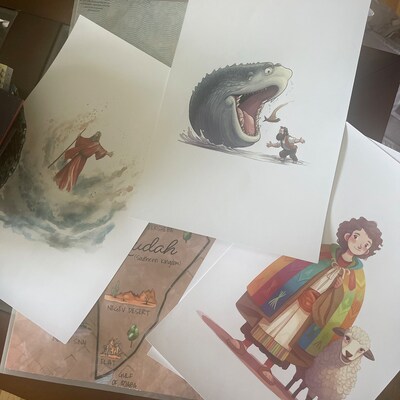 Jesus-walk to Emmaus-print Art-scripture Luke 24. Jesus and Two ...