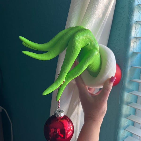 3D Printed Grinch Christmas Hand | Key & Ornament Holder | Fun Holiday ...