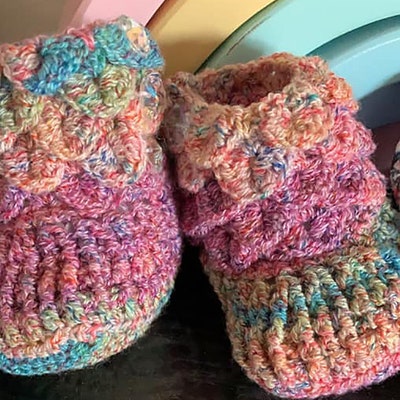 CROCHET PATTERN: Dragon Slippers Two Boot Patterns crocodile Stitch ...