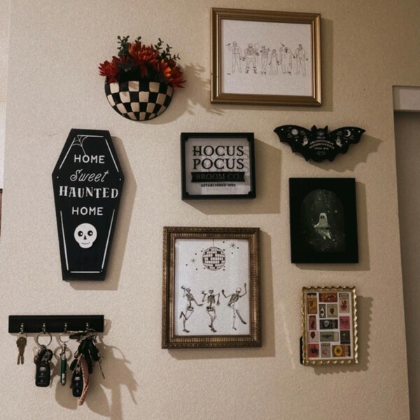 Old Village With Pumpkins, Halloween Countryside Print, Farmhouse Dark ...