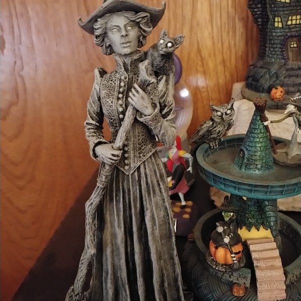Victorian Witch Statue, Hand Painted Resin Sculpture | Gothic Victorian ...