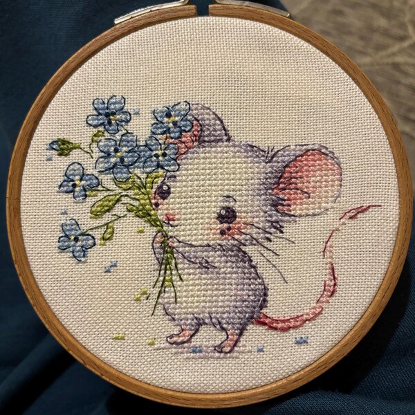 Garden Mouse Raspberry Digital File Cross Stitching Pattern Instant ...
