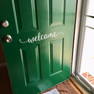 Front door welcome decal cute welcome sticker greeting for | Etsy