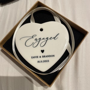 Engagement Gift Engaged Ceramic Hanging Keepsake Personalised ...