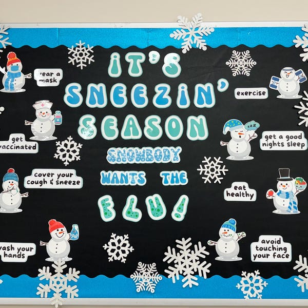 Winter Flu Bulletin Board Kit: School Nurse Office Decor (PDF Printable ...