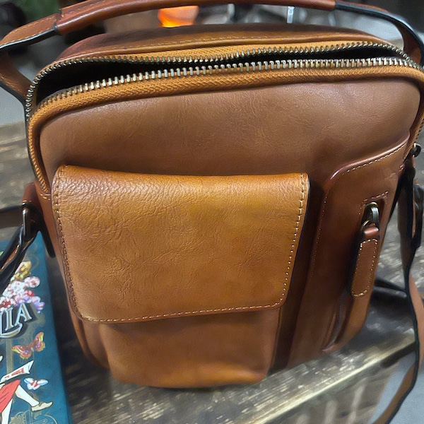 Genuine Leather Sling Bag Retro Crossbody Sling Backpack Handmade ...