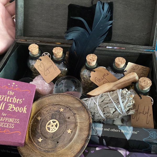 Witch Box Gift Set in Wooden Chest Witchcraft & Wicca Gift Witchcore ...