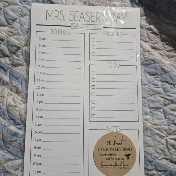 School Secretary Notepad, Personalized Secretary Notepad, Gift for ...