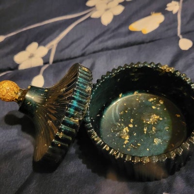 Pink Opal Vintage Style Resin Trinket Box, Jewelry Box, Gift Box ...