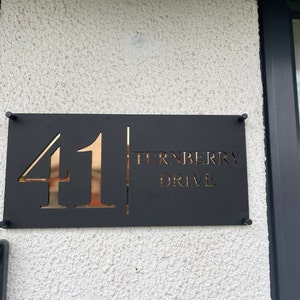 MODERN HOUSE SIGN Rectangle House Number 360 X 175mm 490 X 230mm 580 X ...