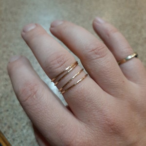 Extra Thin Lined Square Edge Stacking Rings in Sterling | Etsy