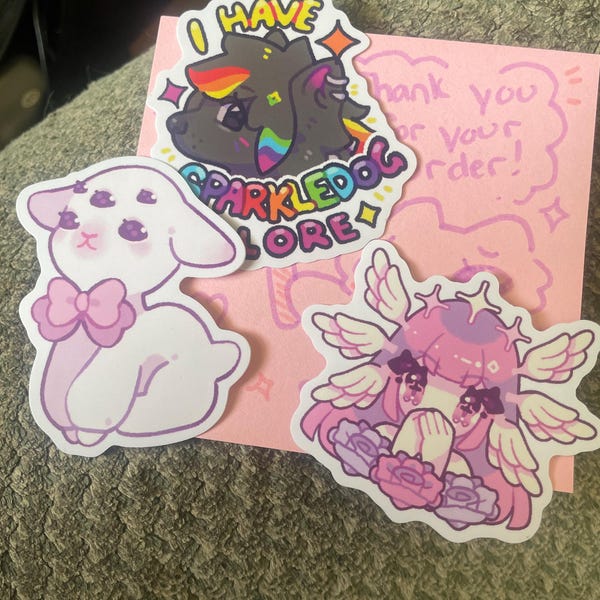 Multi-eyed Lamb Sticker Creepy Cute Pastel Stationary Waterproof Vinyl ...