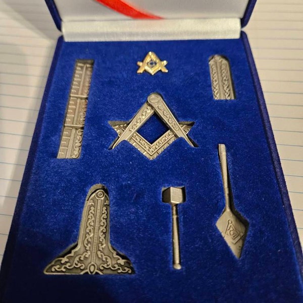 Masonic Mini Working Tool Gift Set With Lapel Pin (antique Silver) - Etsy