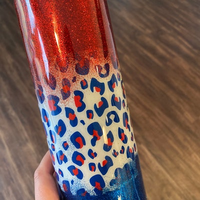 Red White & Blue Leopard Print Vinyl , HTV or Adhesive Animal Pattern ...