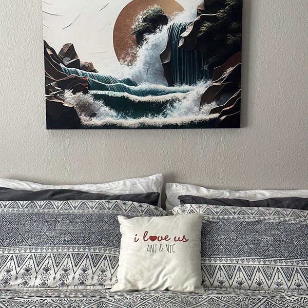 Ocean Waves Wall Art - Open Backed Stretched Canvas Print, Matte Canvas ...