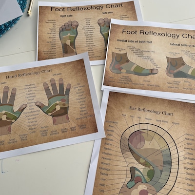 Bundle Reflexology Charts, Printable Alternative Medicine Sheets ...