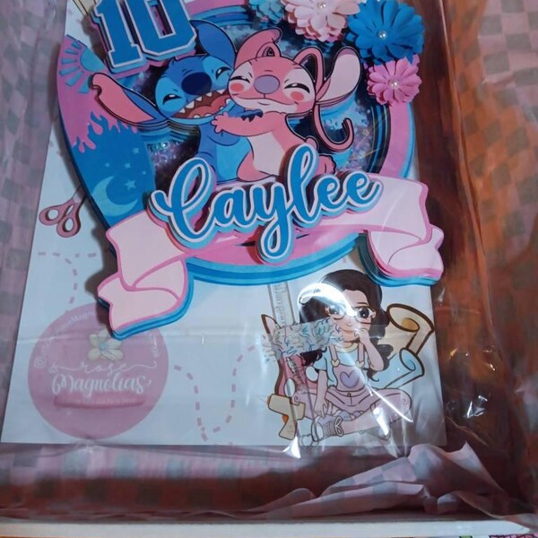 Stitch Cake Topper | Hawaiian Cake Topper | Stitch and Angel Party ...